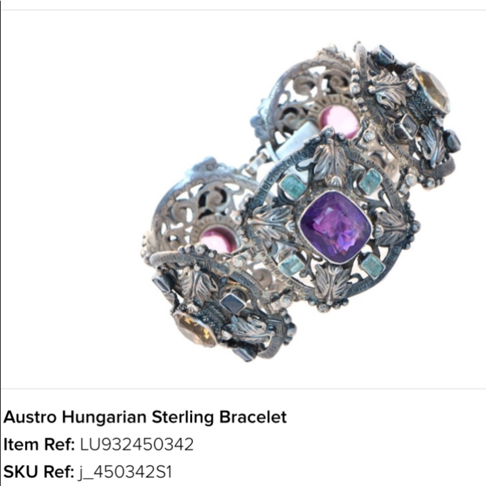 Silver Vintage Austria Gem Bracelet - Gem